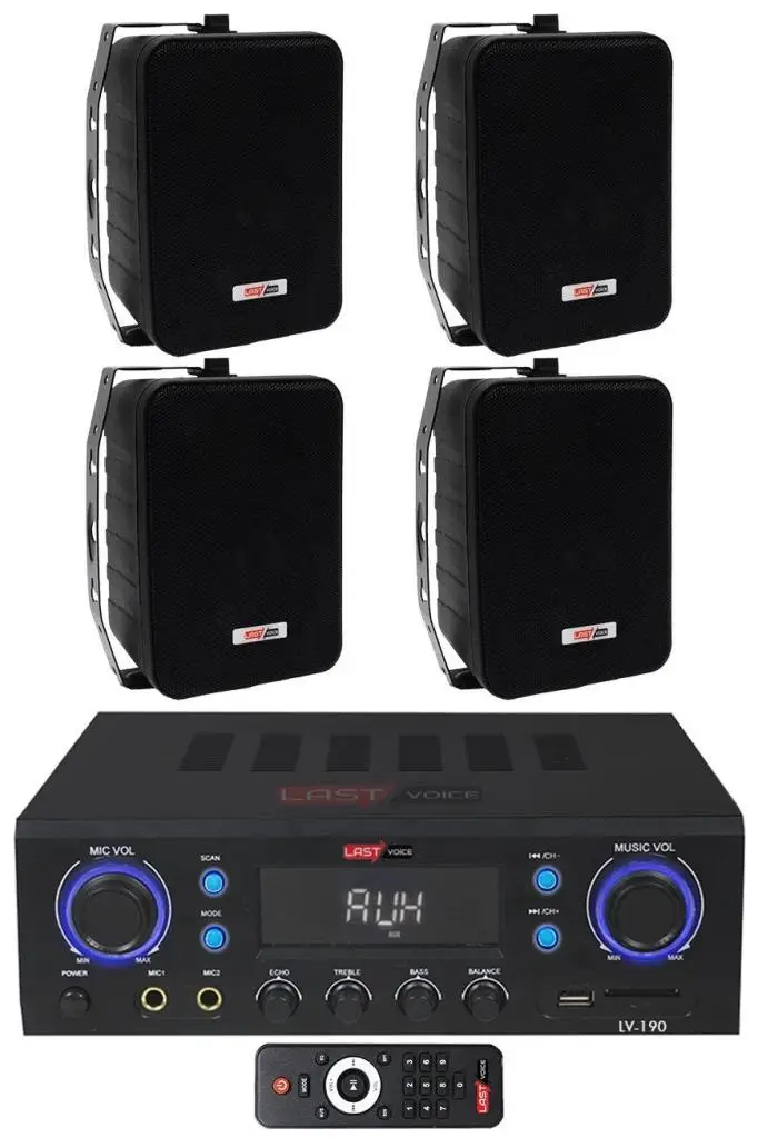 Lastvoice Black Wall Small Paket-2 Hoparlör ve Anfi Ses Sistemi Seti (1 ...