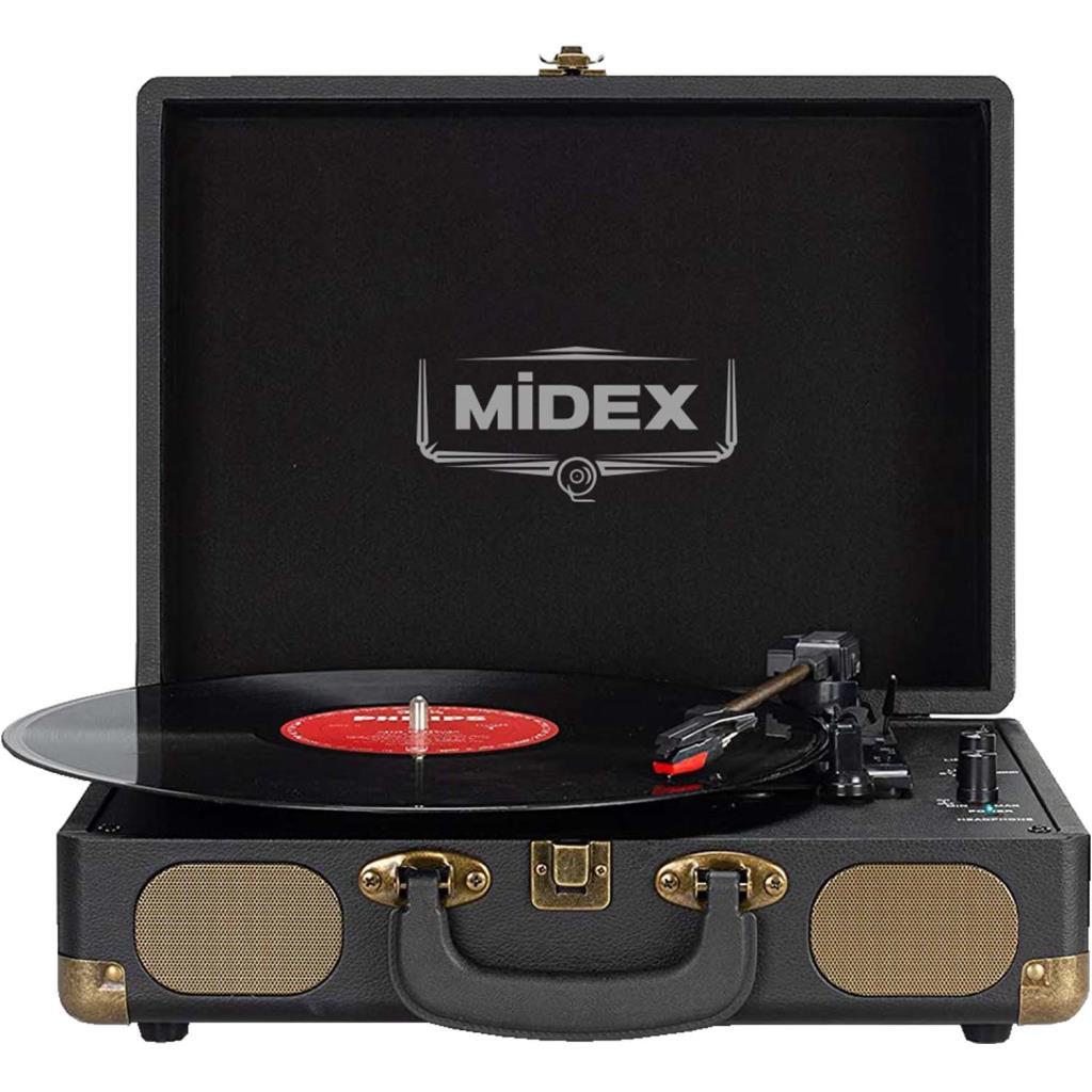 Midex Mtx101BK Nostaljik Retro Pikap Plak Çalar (Şarjlı Bluetooth Aux ...