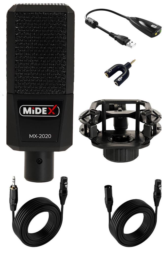 Midex MX-2020 Condenser +48V Stüdyo Ses Kayıt Mikrofonu